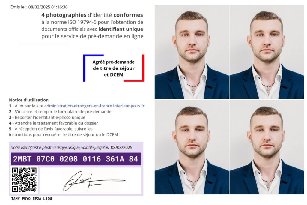 E-photo titre de séjour - Certif id photo